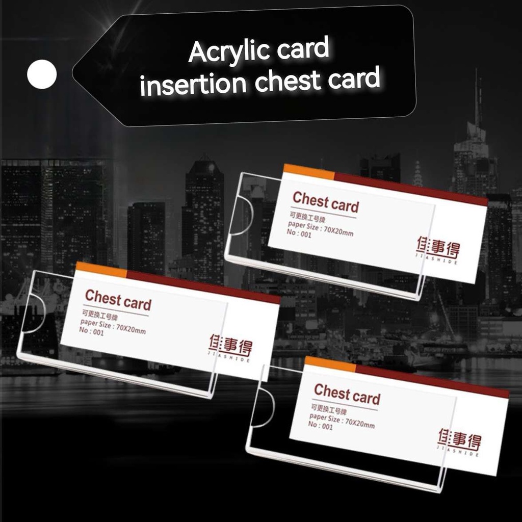 Acrylic card insertion chest Hanging on clothes Universal Name Tag ...