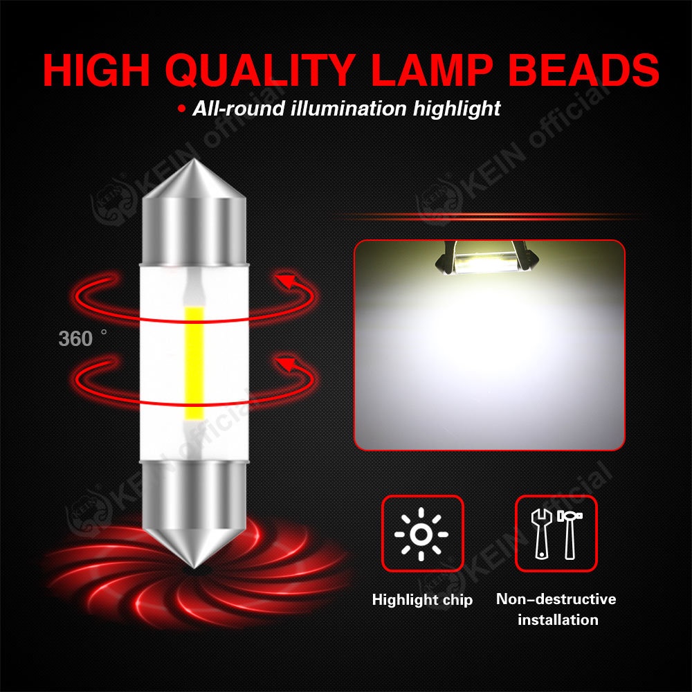 KEIN 2/10PCS 6V 12V 24V Dome Light for Truck Led 31MM C5W 28MM 36MM 41MM C5W C10W Car Festoon ...