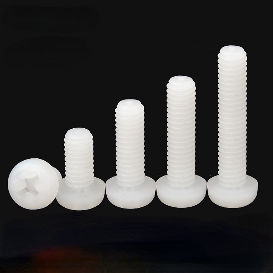 White Phillips Nylon Round Head Screw Plastic Screw Plastic Insulation ...
