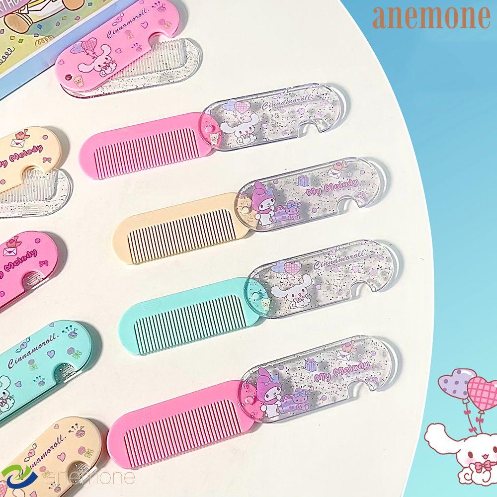 ANEMONE Kawaii Folding Comb Mini Cartoon Comb Pocket Comb Retractable ...
