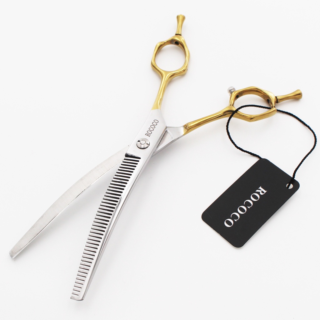7.0-inch Gold Double Tailed Pet Beauty Scissors Thinning Scissors Dense ...