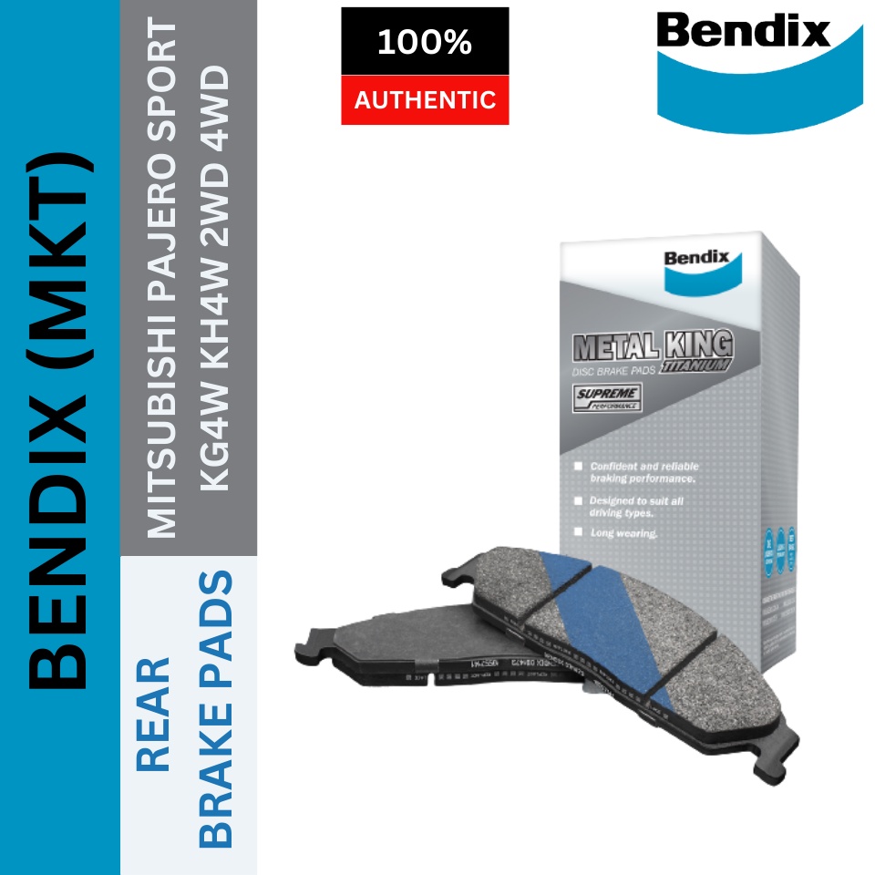 BENDIX METAL KING TITANIUM REAR PAD MITSUBISHI PAJERO SPORT KG4W KH4W ...