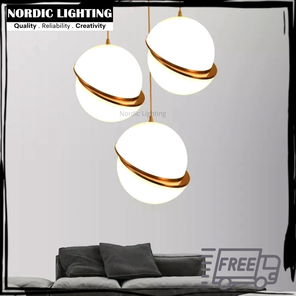 Nordic Crescent Chandelier Dislocation White Hemisphere Design Hanging ...