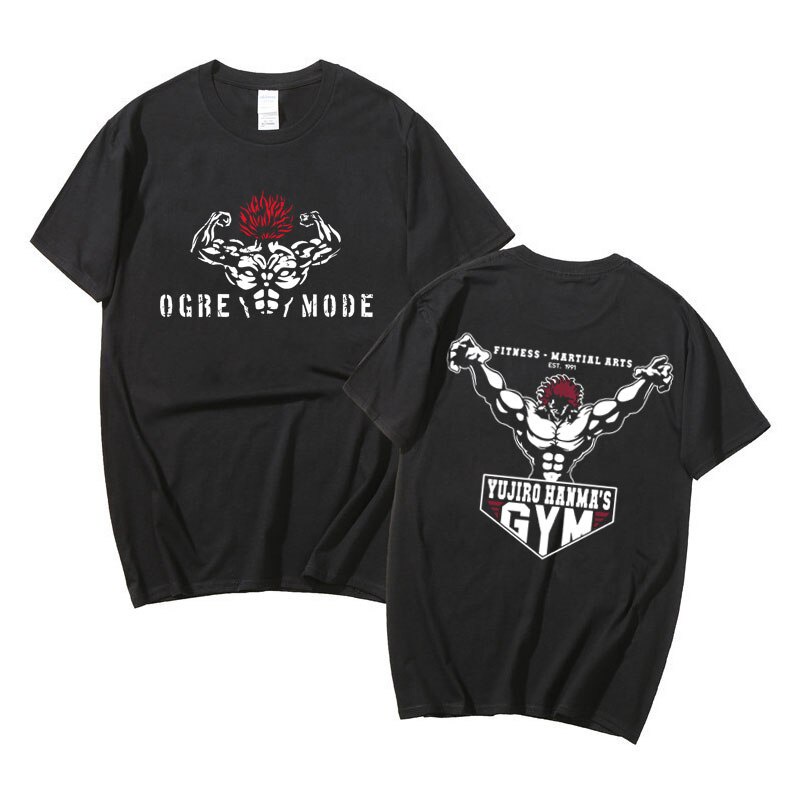 Anime Baki The Grappler Yujiro Hanma Gym Vintage Tshirts Men Manga T ...