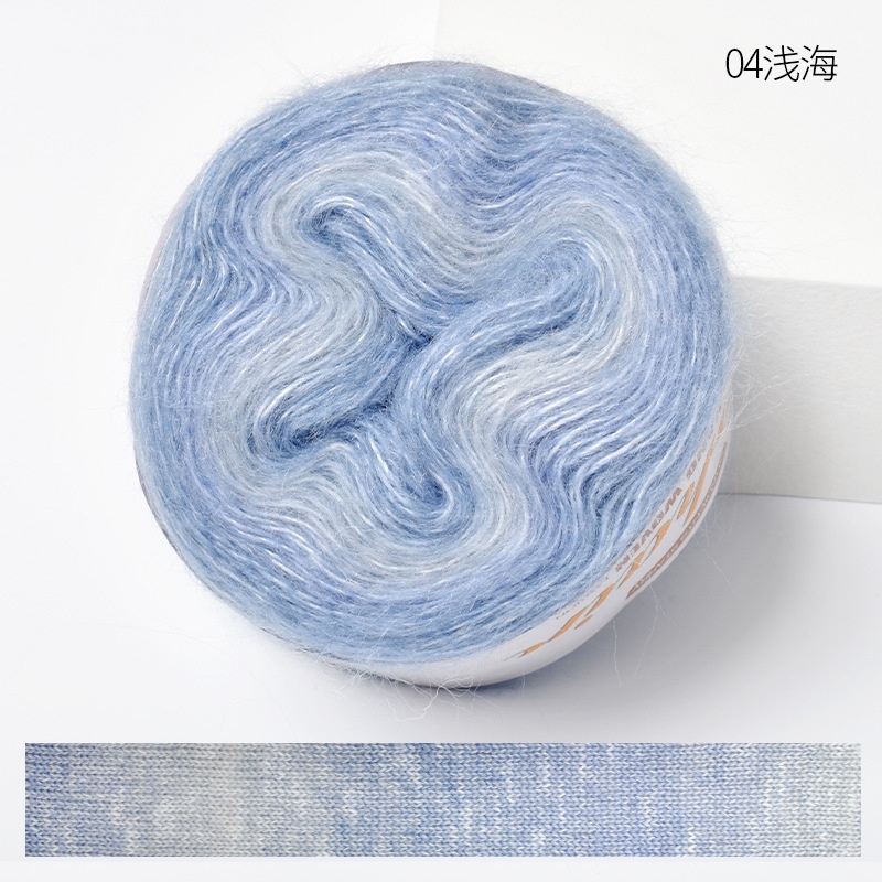 1 Roll of Gradient Mohair Long Dyed Mohair Fine Thread Crochet Sweater ...