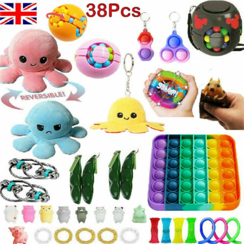 38 Pcs Sensory Fidget Toys Pack, Stress Relief & Anxiety Relief Tools ...