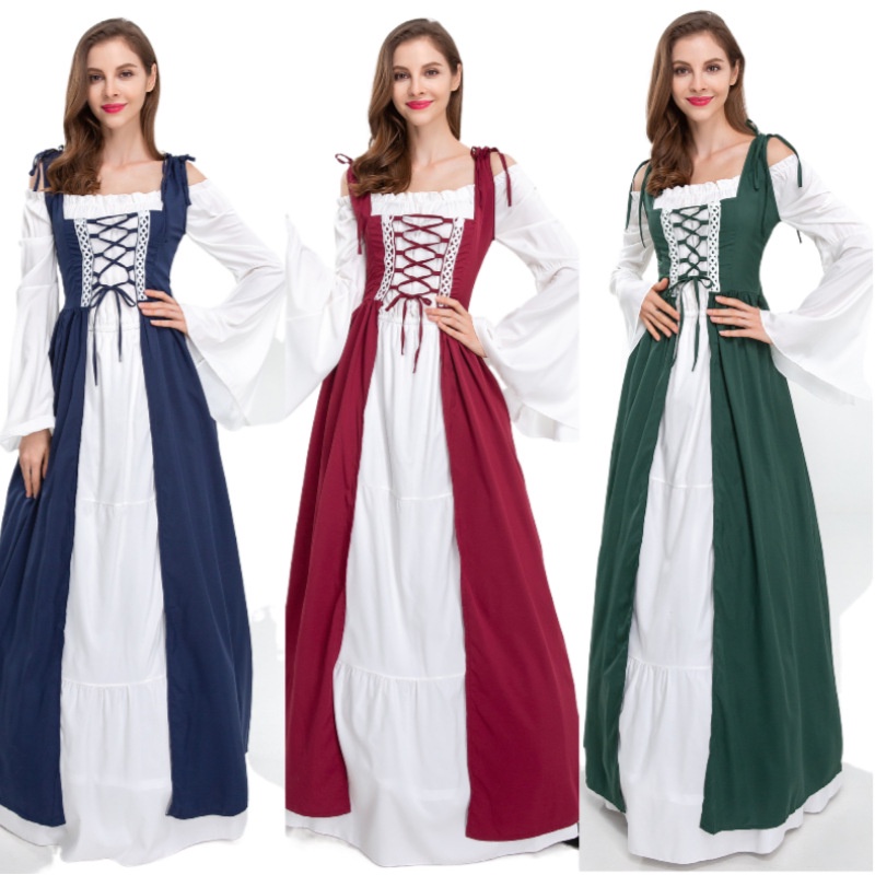 Medieval Punk Dress Cosplay Halloween Costumes Women Palace Carnival