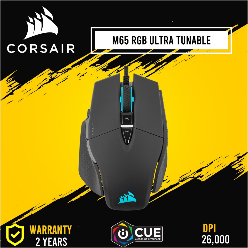 CORSAIR M65 RGB Ultra Weight Tunable 26,000 DPI FPS iCUE Marksman ...