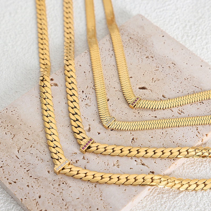 European American Metal Thick Chain Bracelet Stitching Chain Blade ...