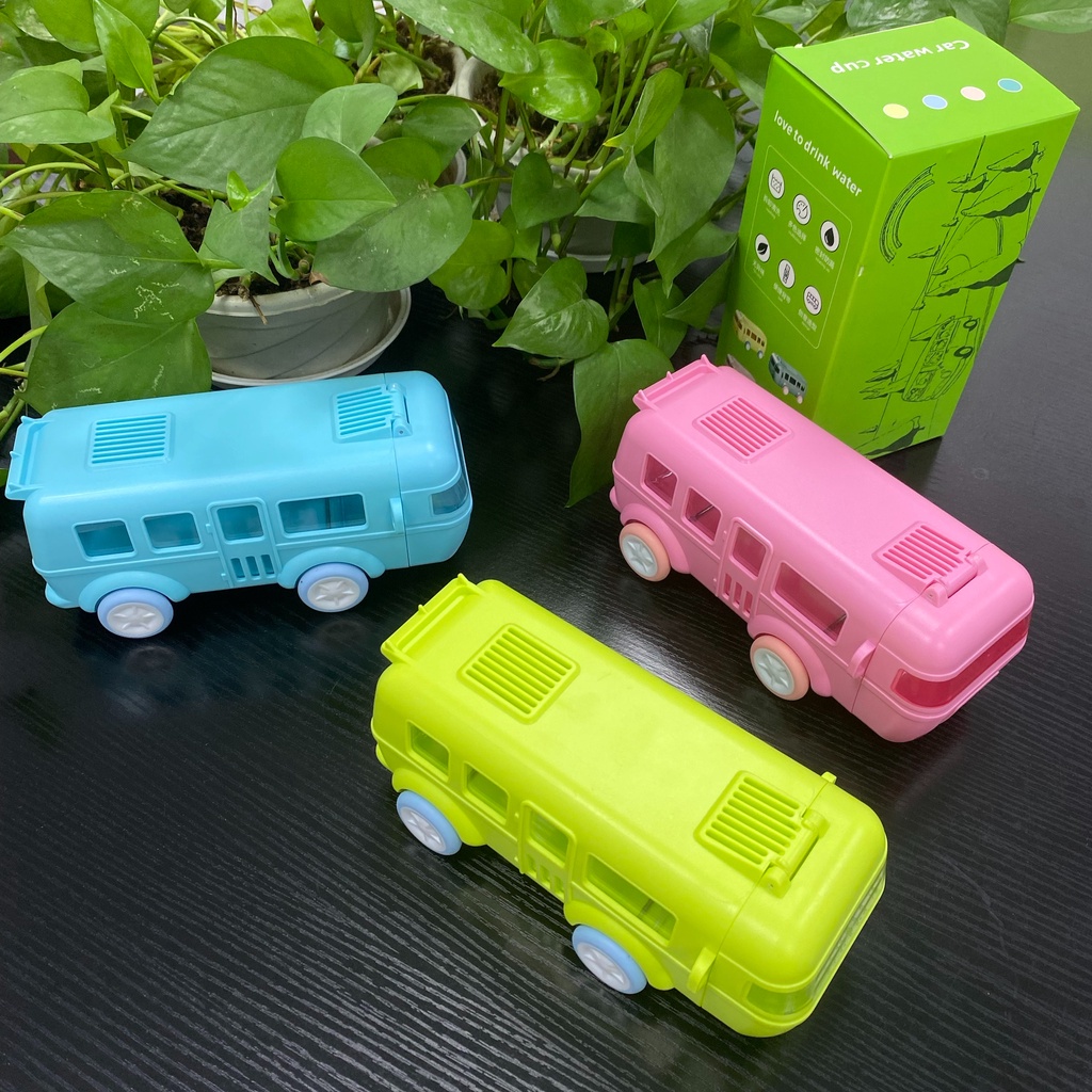 500ML Cute Bus Shaped Water Bottle BPA FREE Student Kettle for Girl Boy ...