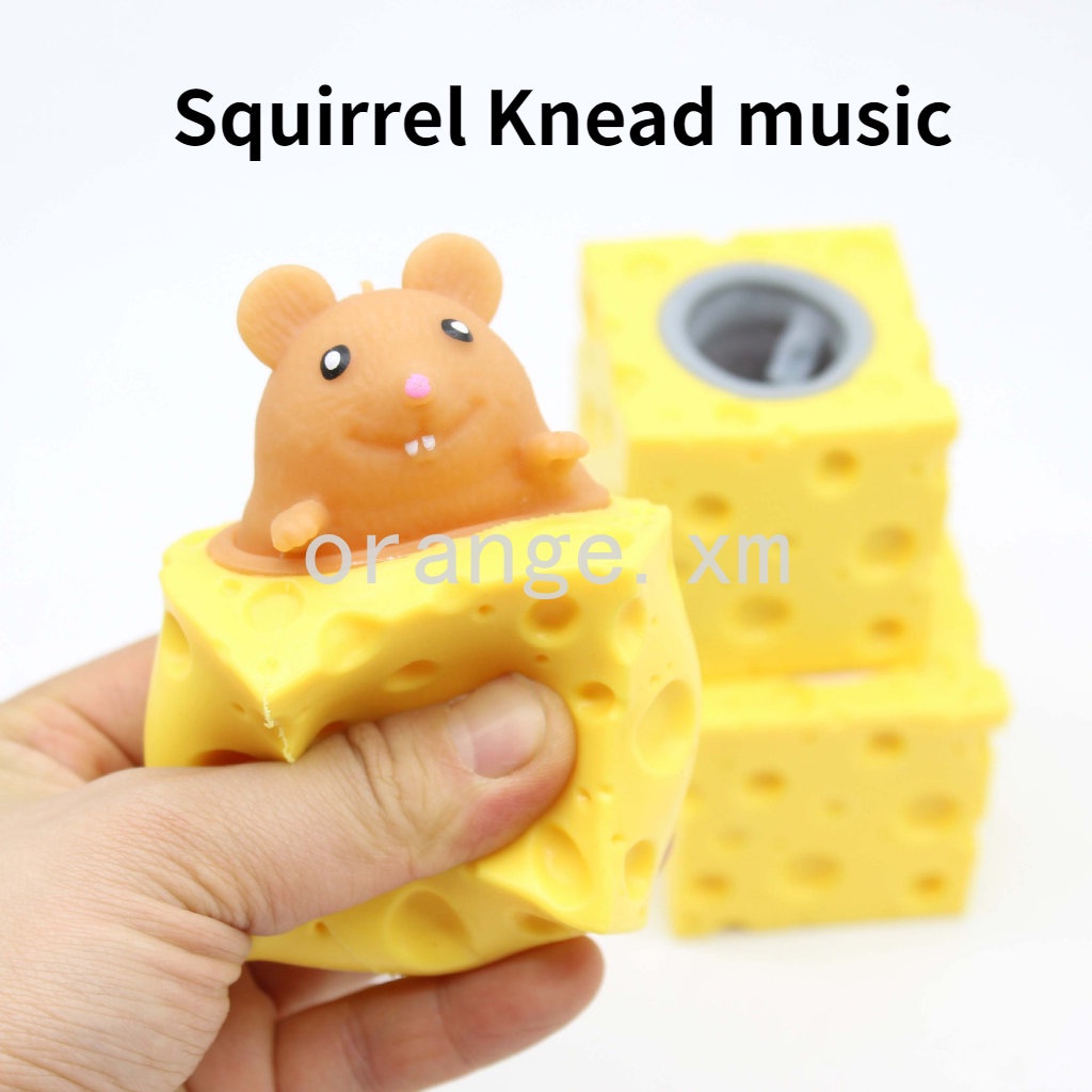 [New] Soft toys Cute cheese mouse cup Pinch mouse children's toys Press ...