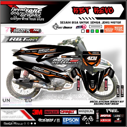 STABILO Decal Sticker RBT REVO FI ORANGE RC Duck TRAIL MODIF GTX TRABAS ...