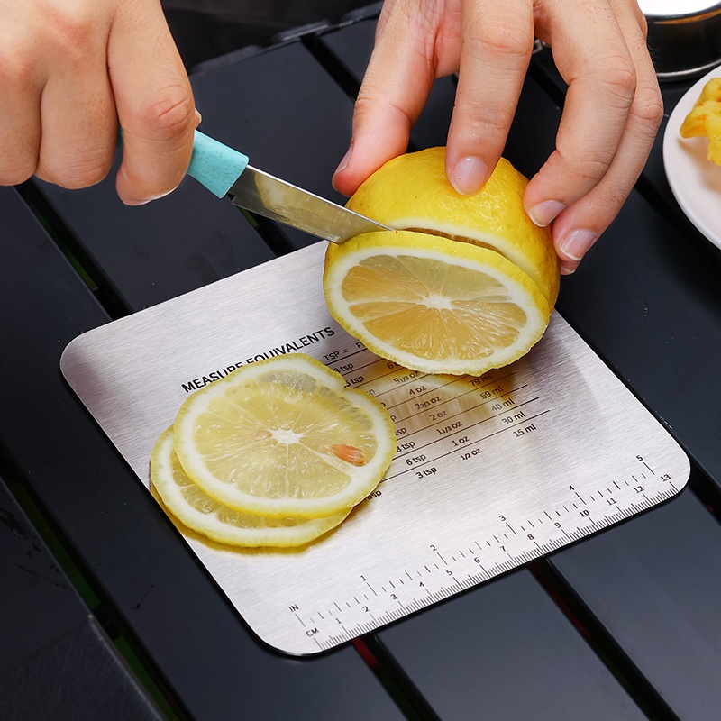 KATELV Food Grade Stainless Steel Mini Chopping Board 15×15cm Portable ...