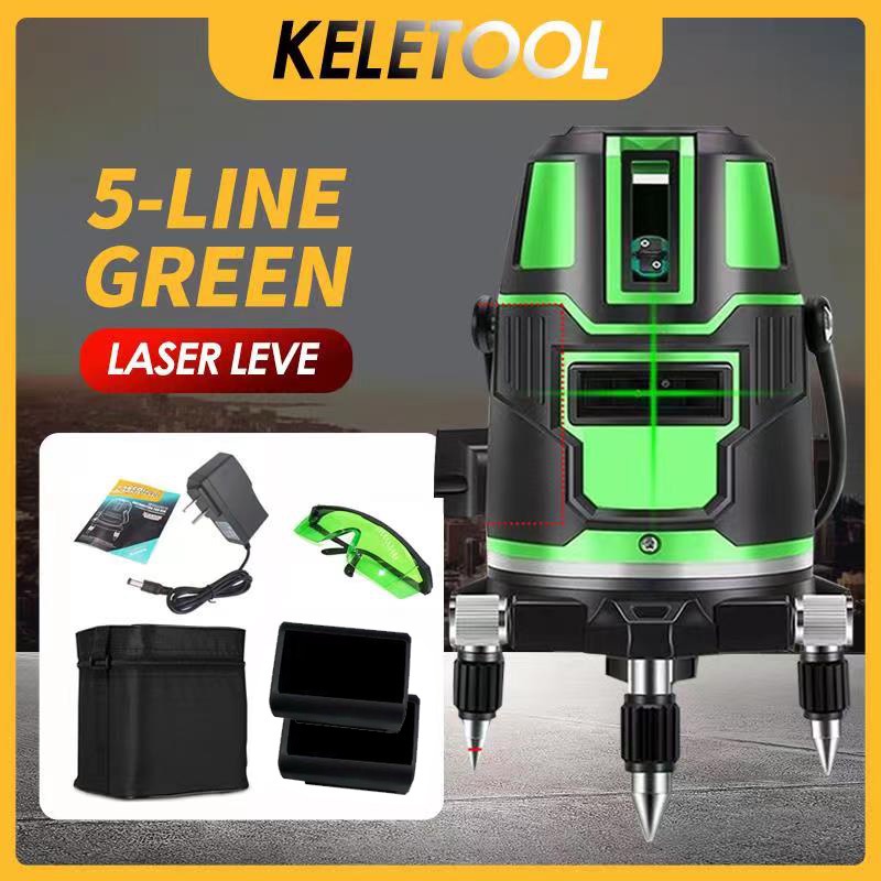 5 lines Green Lines Laser Level 360° Horizontal Vertical Cross 4D Auto Self-Leveling Beam Level ...