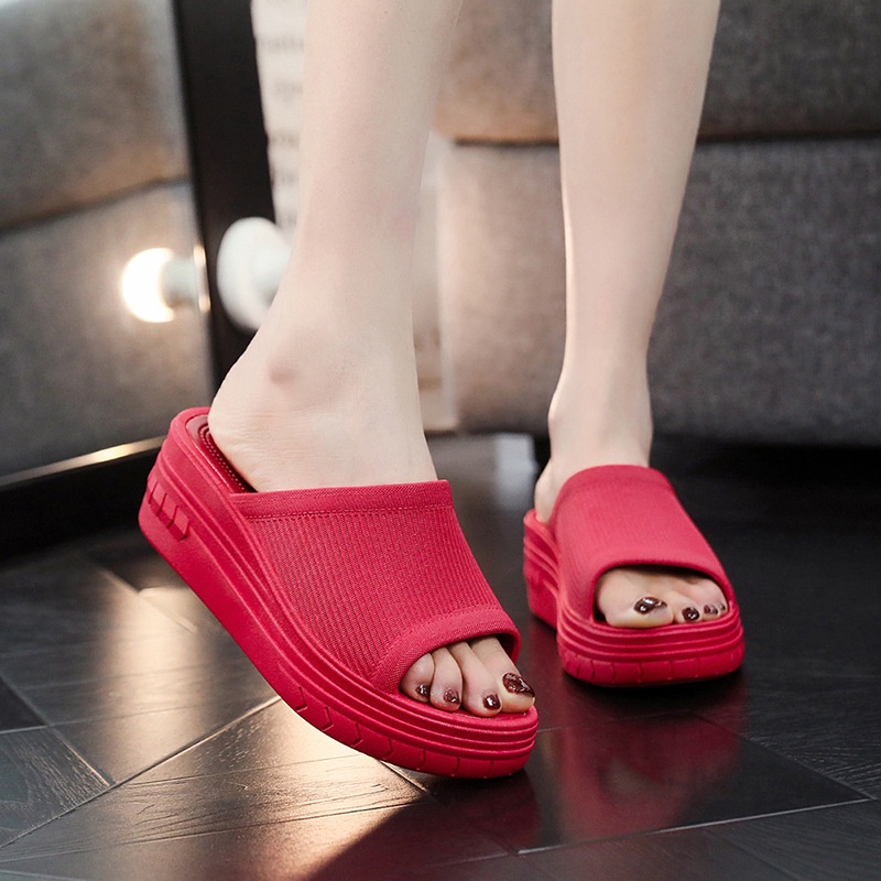 Plastic high heeled slippers for summer casual wear, women's height ...