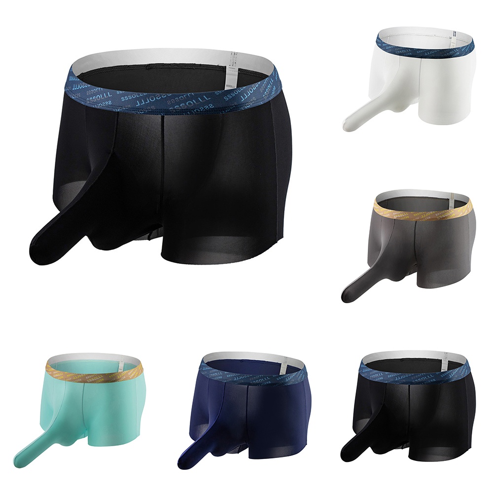 Men Underwear Boxer Panties Ice-Silk Mesh Breathable Elephant Nose Slip Knickers | Shopee Malaysia