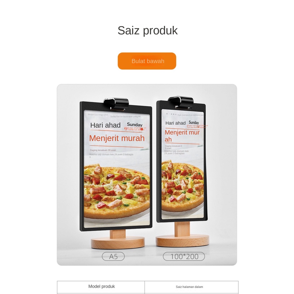 Hotel Ordering Card Display Stand Loose-Leaf Menu Solid Wood Restaurant ...