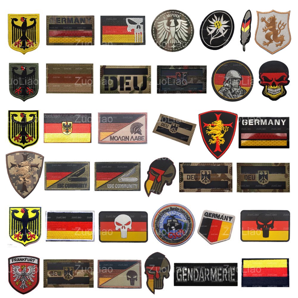 velcro patch Military Fan IR Germany Flag DEU Patch Backpack Patch Armband Reflective Badge ...