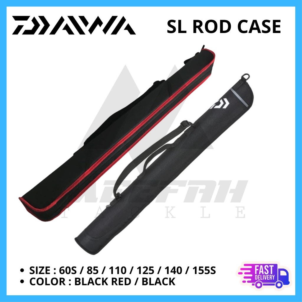DAIWA SL ROD CASE RED / BLACK Fishing Rod Travel Hard Case Bag Rod ...
