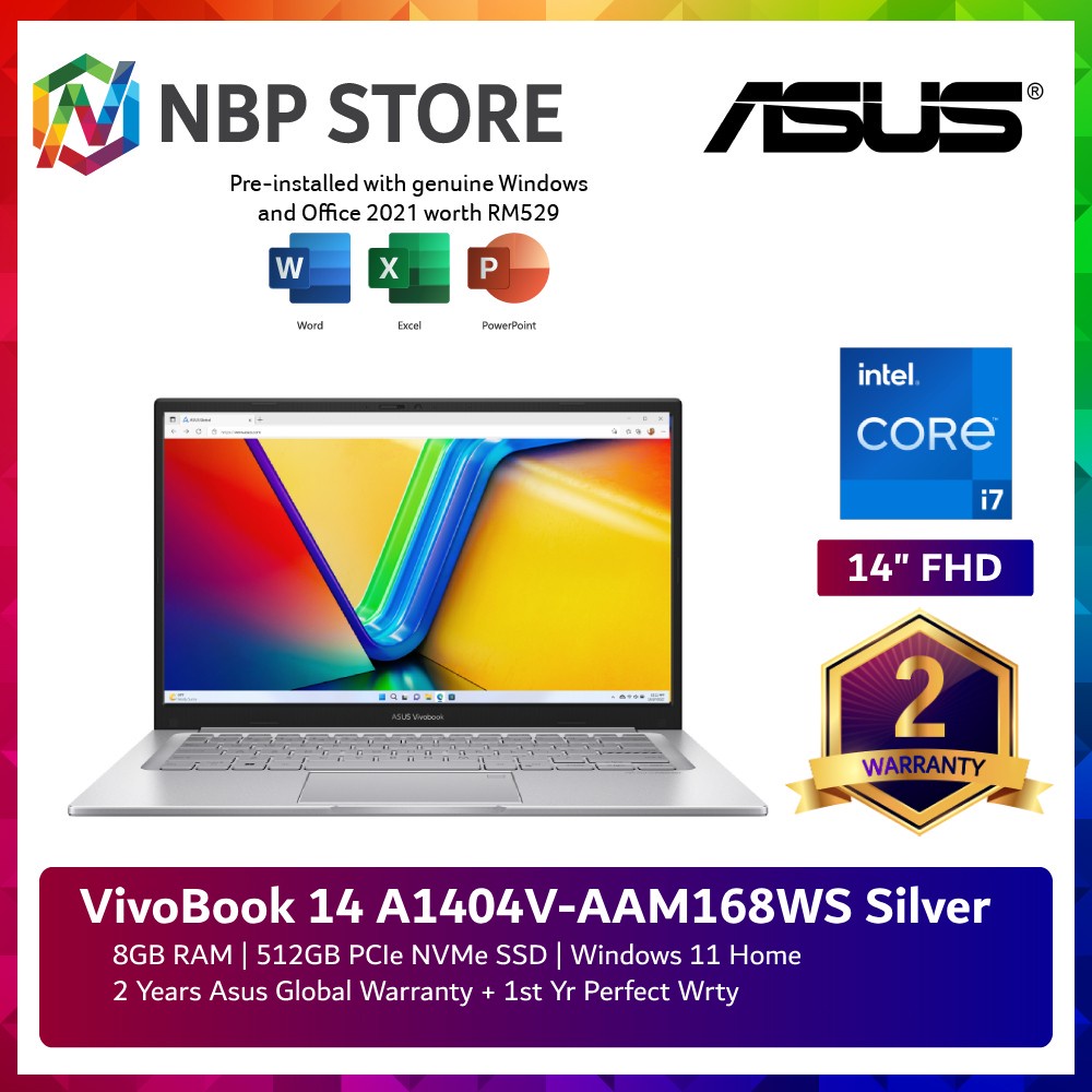 Asus VivoBook 14 A1404V-AAM171WS 14'' FHD Laptop Transparent Silver ...