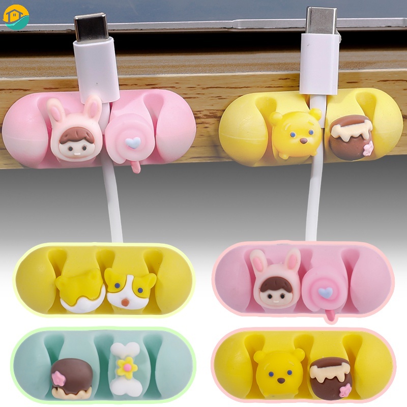 Compact Colored Silicone Self-adhesive Home Office Desk Tidy Data Cable ...