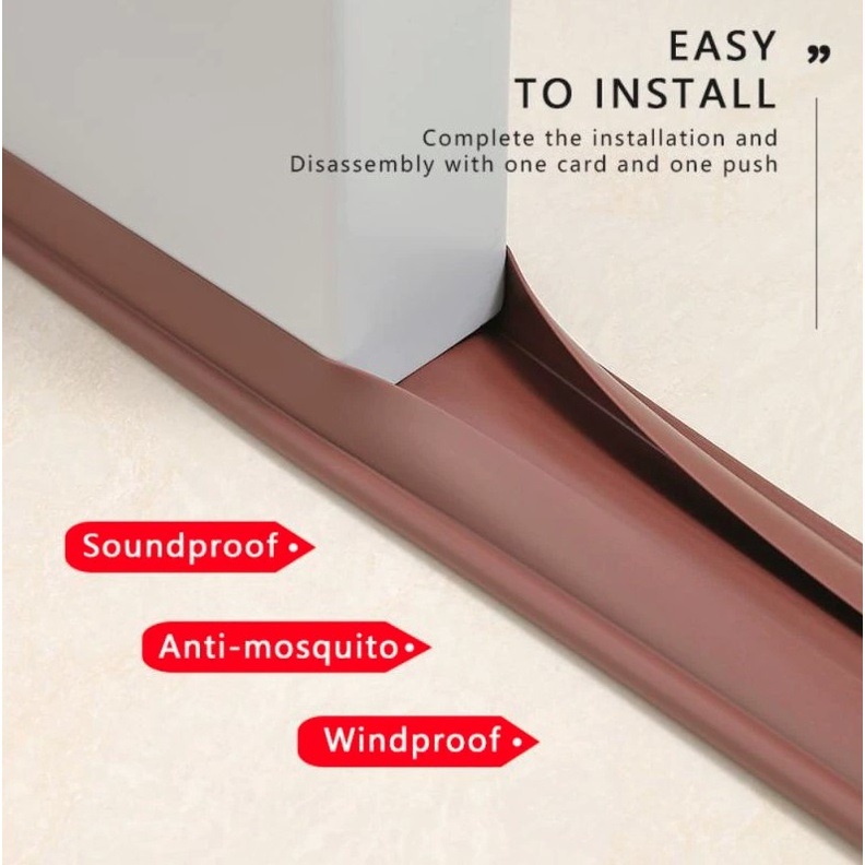 PVC Soundproof Door Seam Strip Dust Blocker Inserted Sealing Gap Bottom ...