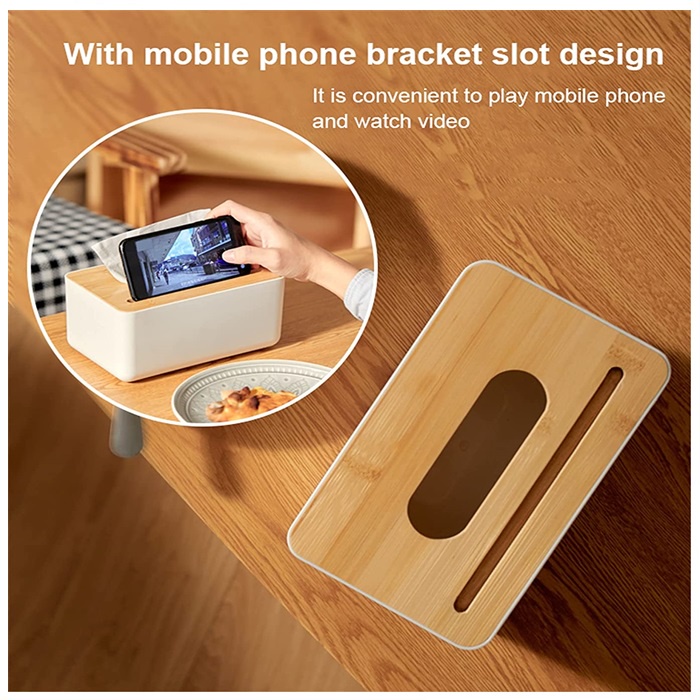 Muji Japanese Style Bamboo Wood Cover Tissue Box Desktop Paper Box ...