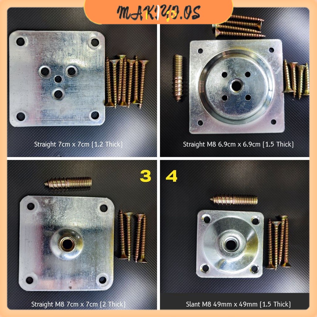 M8 Fixing Furniture Connector Plate Leg Mounting Plates / Menyambung ...