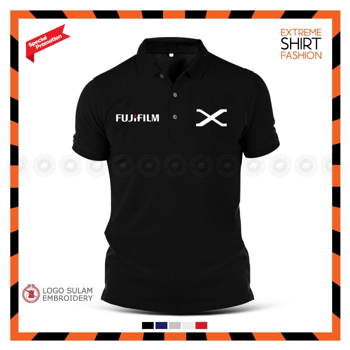 Polo T-Shirt Sulam Fujifilm X Series Camera Baju Lelaki Cotton ...