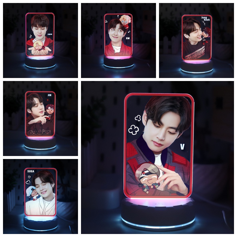 Kpop Bangtan Boys V JUNGKOOK Colorful Night Light LED Acrylic Table ...