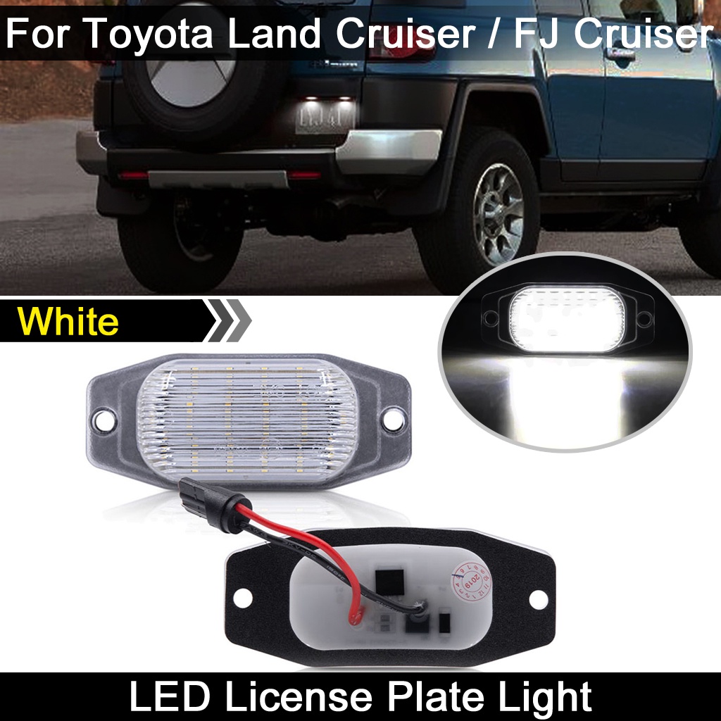 2Pcs White LED License Plate Light Number Plate Lamp For Toyota Land ...
