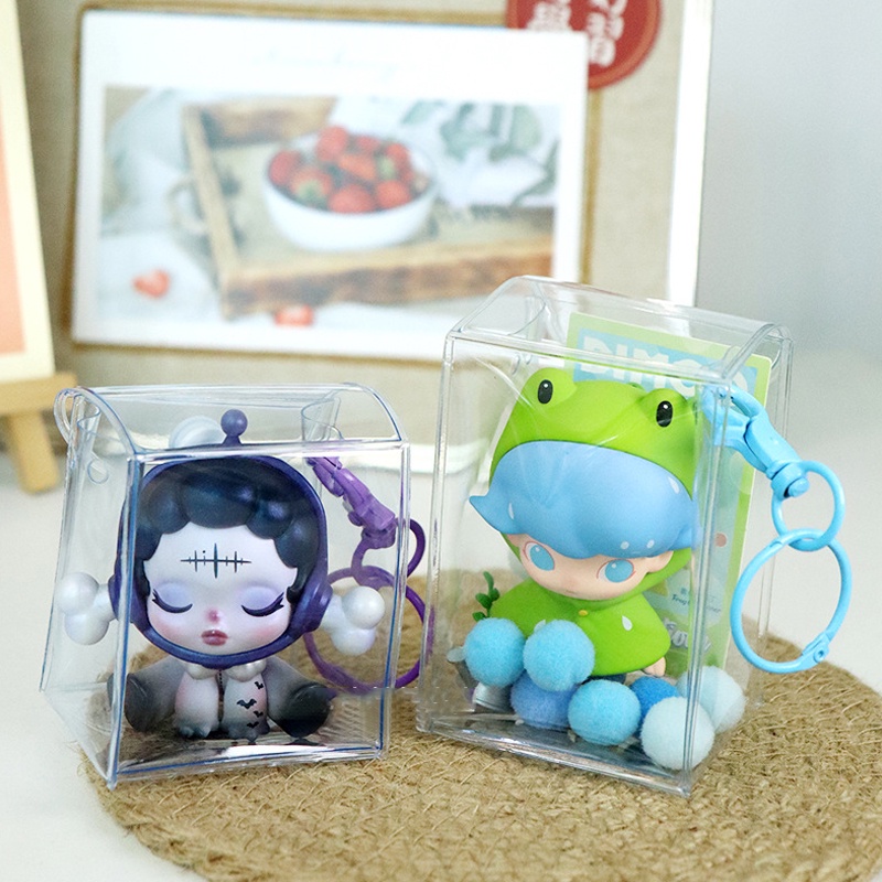 POPMART Square transparent display bag colored keychain rectangular ...