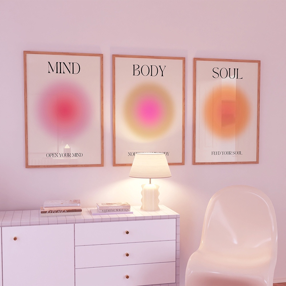 Soul Print Mind Body Positive Aura Energy Poster Trendy Gradient ...