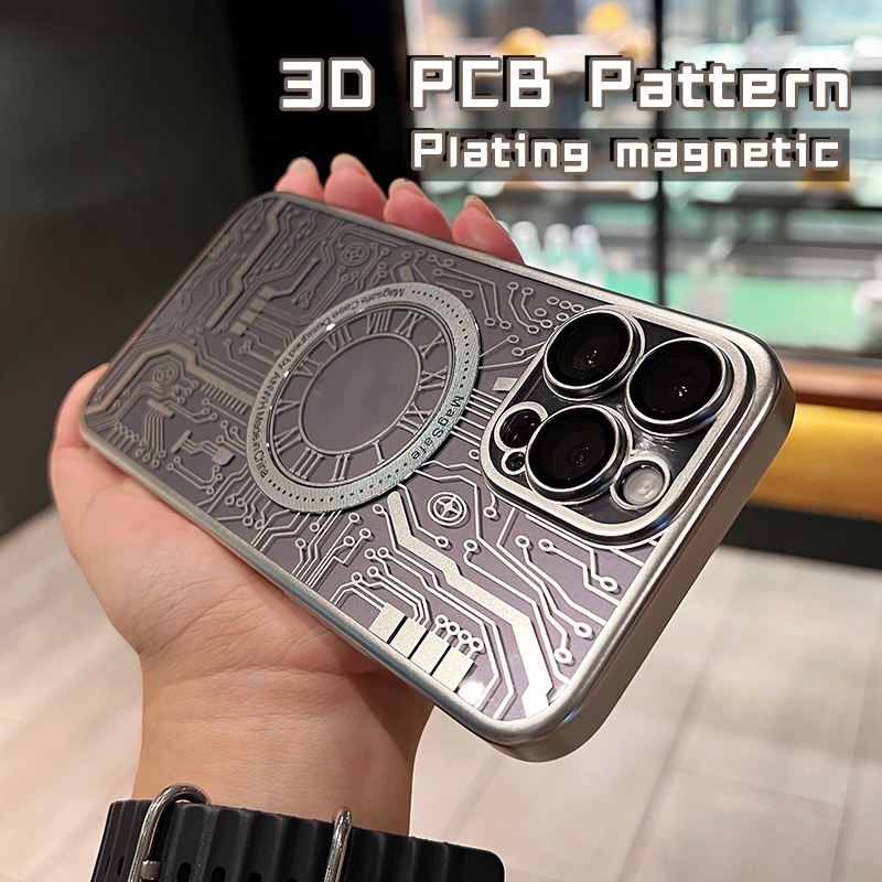 Technology circuit board pattern Magnetic Phone Case Iphone14 13 12 Pro ...