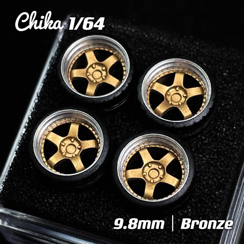 Chika 1/64 Wheels with Rubber Tires Luxury Model Car Modified Parts JDM ...
