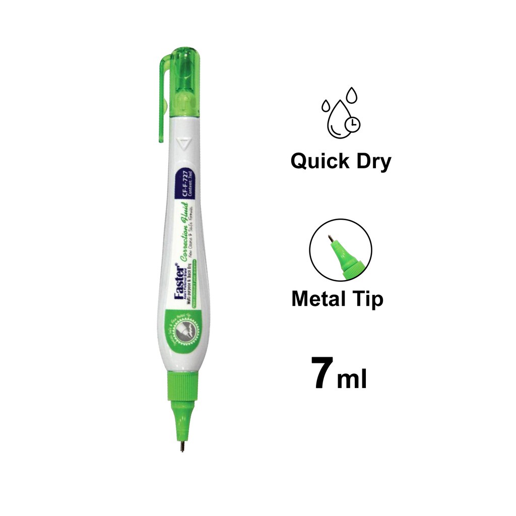 Faster Correction Fluid - 7ml (CF-F-727) Liquid Paper Pemadam Pen ...