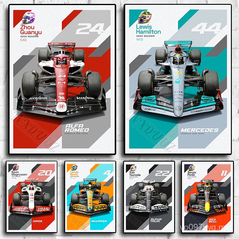 2023 Season Formula 1 80S Car F1 Racing Print Posters Canvas Painting ...