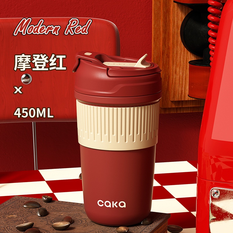Caka Tea Card One Lid Dual-Use 450ML/350ML Ceramic Liner Vacuum Flask High-value Stainless Steel ...