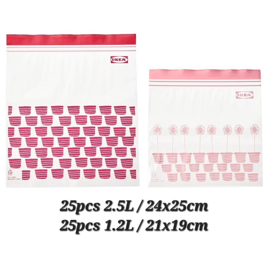 IKEA Istad Ziplock Resealable Storage Bag/Double Ziplock Plastic Beg ...