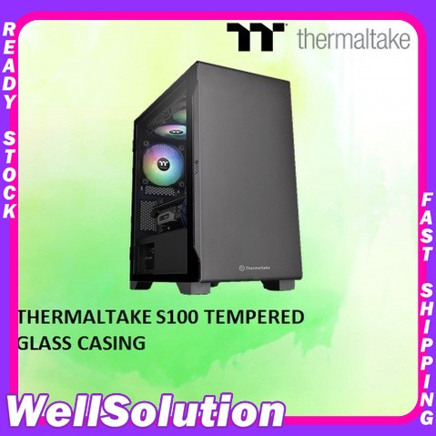 THERMALTAKE S100 TEMPERED GLASS MICRO ATX / mATX CASING [ Black / White ...