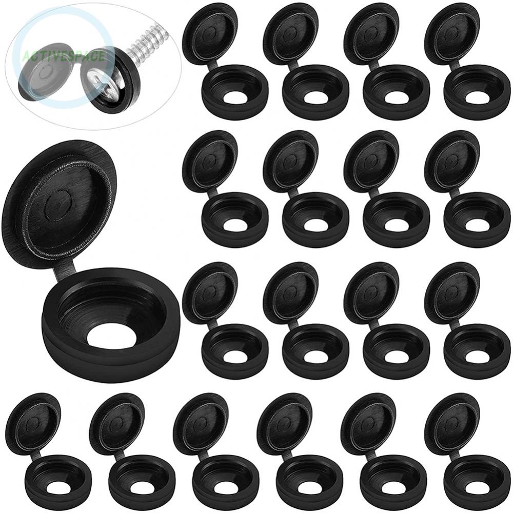 50pcs Black Hinged Plastic Clip 4mm Fastener Clamp Screw Fold Cover Kit ...