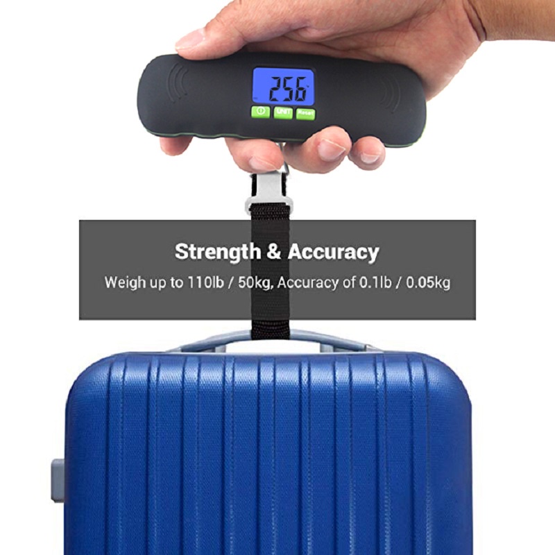 Portable Luggage Scale with Battery Digital LCD 110lb/50kg Electronic ...