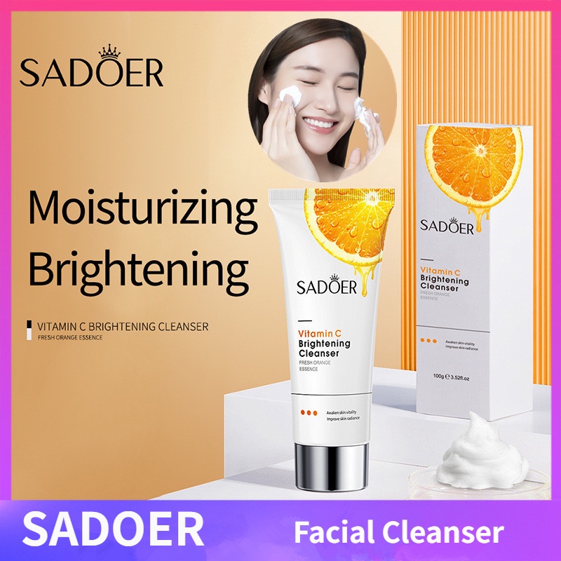 SADOER Vitamin C Cleanser Oil Control Brightening and Whitening Facial Cleanser 100g | Shopee ...
