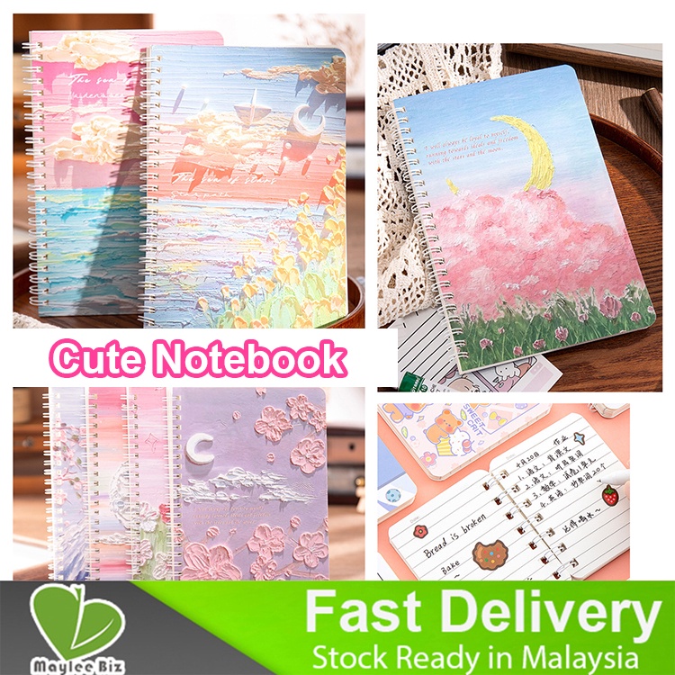 80 Sheets 160 Page Kid Cartoon Notebook soft paper material collage ...