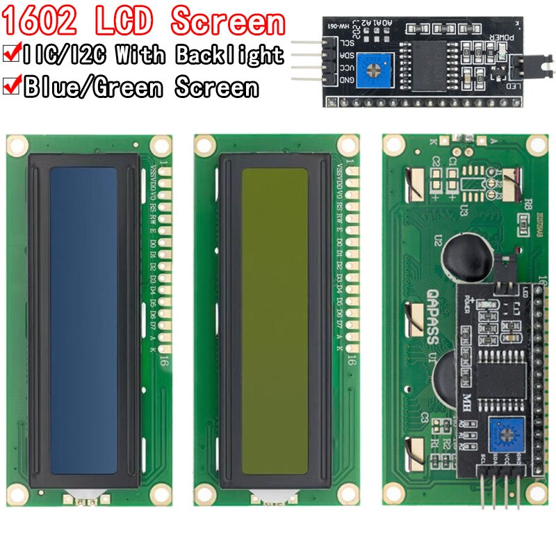LCD module Blue Green screen IIC/I2C 1602 for arduino 1602 LCD UNO r3 ... LCD module Blue Green screen IIC/I2C 1602 for arduino 1602 LCD UNO r3 ...
