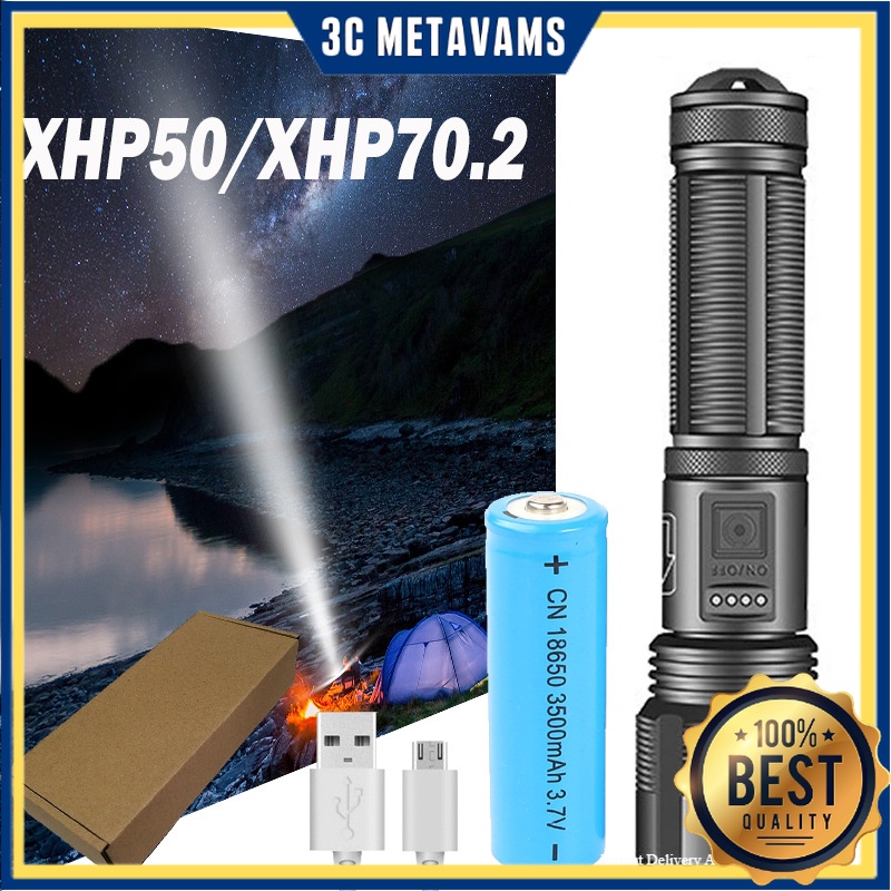 Super XHP50 Powerful Led Flashlight Rechargeable 18650 USB Torch Light ...