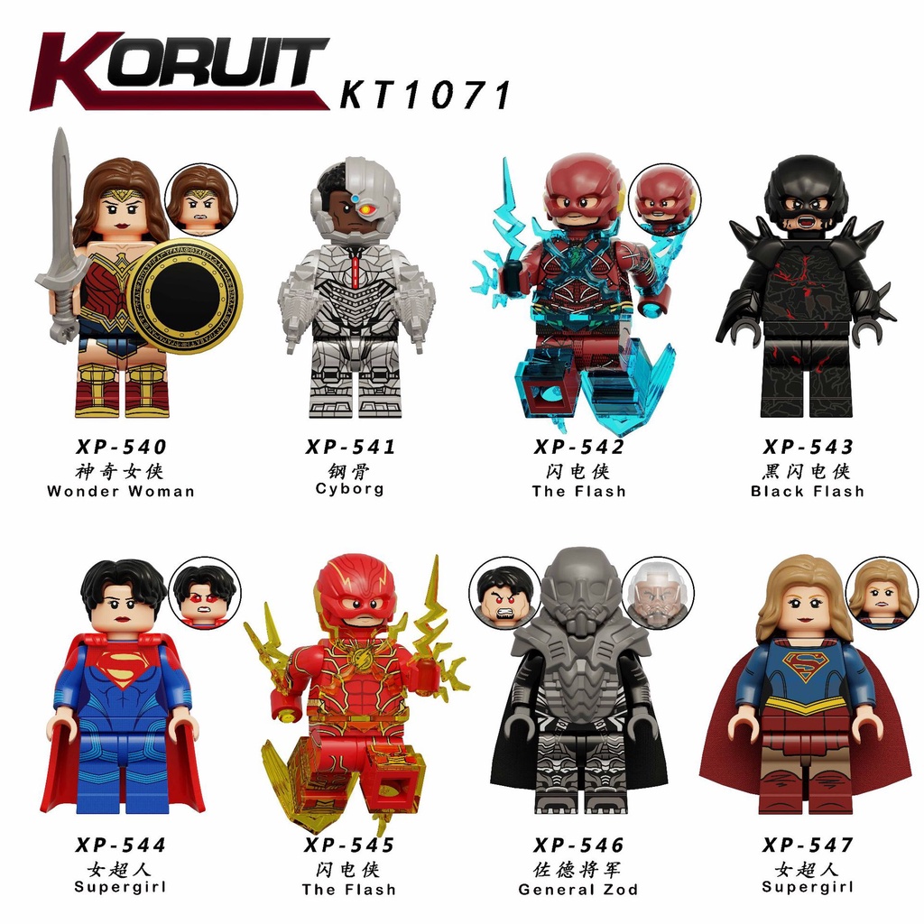 Super Hero Wonder Woman Cyborg The Flash Building Blocks Minifigures ...