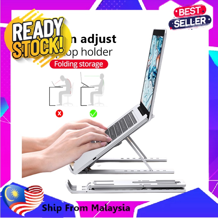 Portable Adjustable Height Foldable ABS Plastic Laptop Holder Support ...