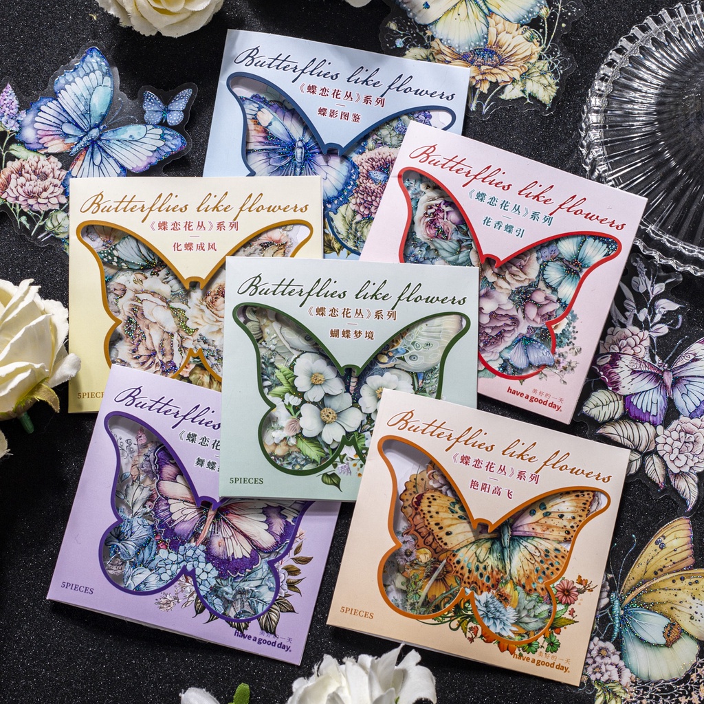 ENWEI 5 Pcs [Butterfly Love Flower Cluster Series] Lovely Journal ...