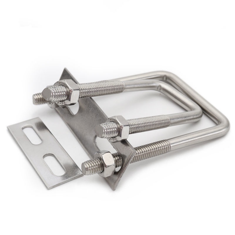 [U-Shaped Square Clamp Tube Bolt] Screw Clamp 304 Stainless Steel Right ...